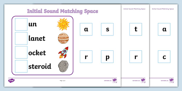 Initial Sound Matching Space Workstation Pack (Teacher-Made)