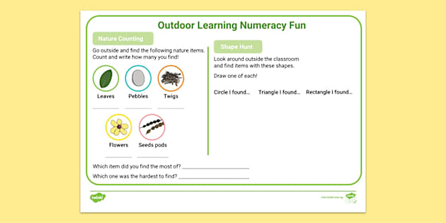 Outdoor Learning Math Fun for Kindergarten (teacher made)