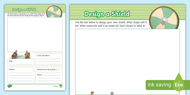 Design a Shield Worksheet (Teacher-Made) - Twinkl
