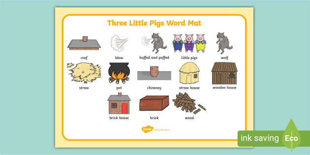 * NEW * The Three Little Pigs Word Mat (creat de profesori)