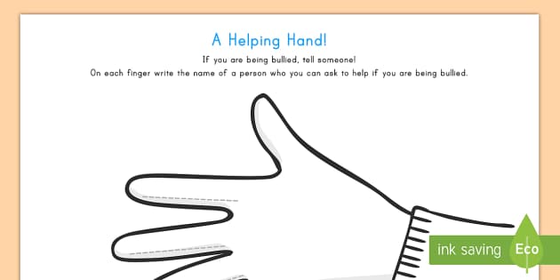 Helping Hand Anti-Bullying Activity | Twinkl (teacher made)