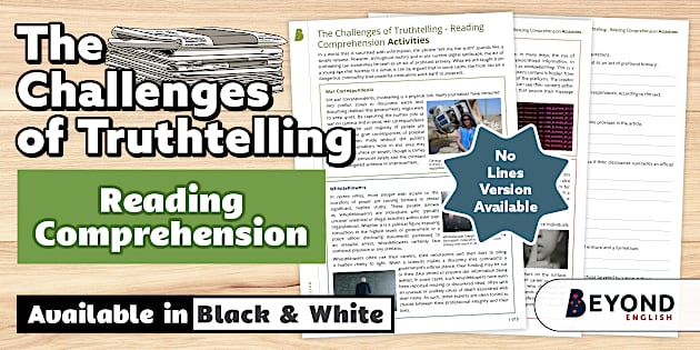 The Challenges of Truthtelling - Reading Comprehension Activities