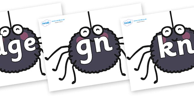 FREE! - Silent Letters on Spiders (teacher made) - Twinkl