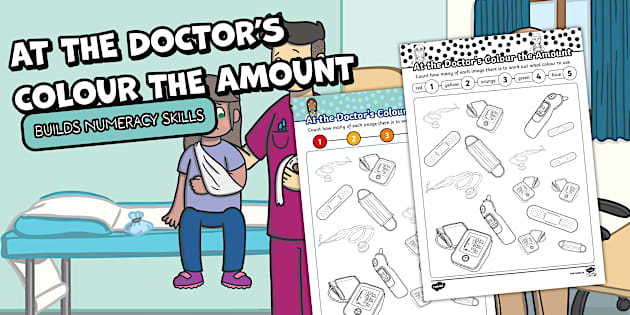 * NEW * At the Doctor's Colour the Amount Worksheet