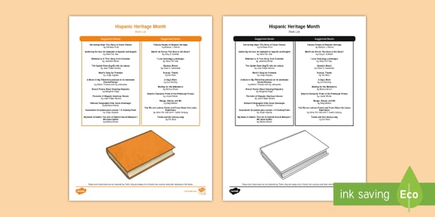 Hispanic Heritage Month Book List (teacher made) - Twinkl
