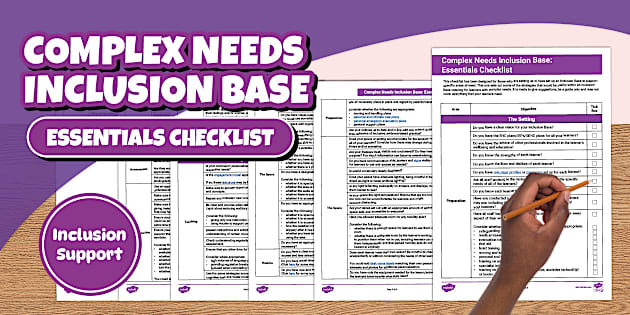 SEND Checklist for Complex Needs Inclusion Base