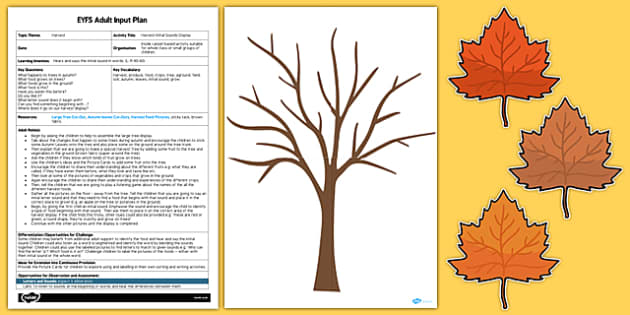 Harvest Initial Sounds Display EYFS Adult Input Plan and Resource Pack