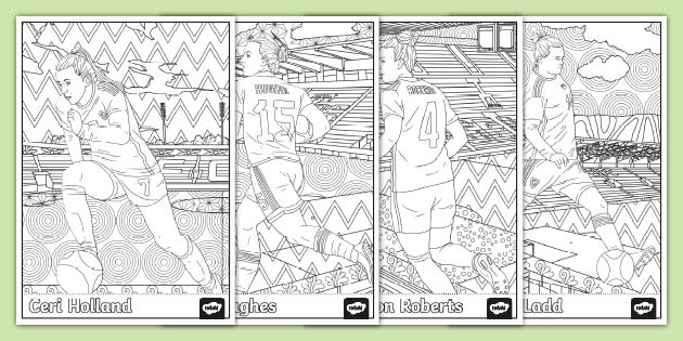 Taflenni Lliwio Pêl Droed Merched Cymru Wales Women's Football ...