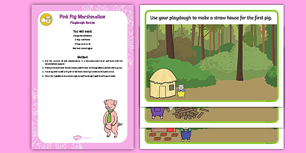 The Three Little Pigs Playdough Recipe and Mat Pack