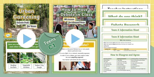 ESL Debate Pack: Urban Gardening [Teens, C1] (teacher made)