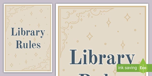 Celestial-Themed Library Rules Poster (teacher made)