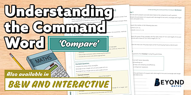 Understanding the Command Word 'Compare' Worksheet