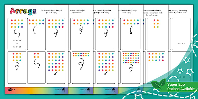 Year 2 Arrays Homework Worksheet (Ages 6 - 7) (teacher made)