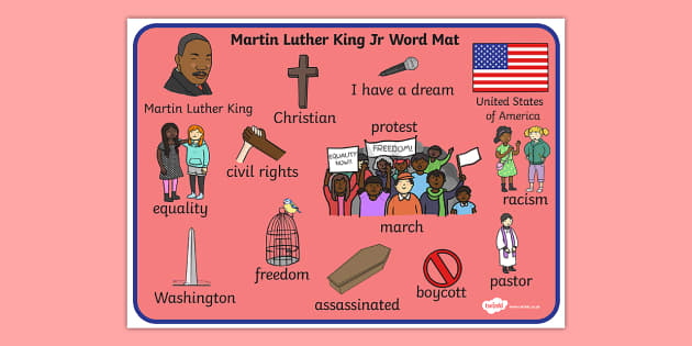 Cursive Martin Luther King, Jr. Word Mat (teacher made)