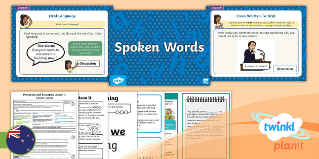 Level 2 Writing Processes and Strategies Lesson 8: Spoken Words