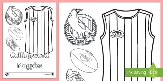 * NEW * Collingwood Magpies Colouring Page - Footy Colours Day