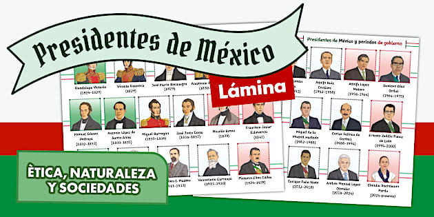 Lámina de los presidentes de México