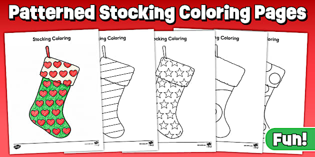 Patterned Stocking Coloring Pages