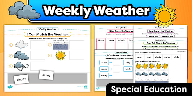 Weekly Weather Adapted Work Activities for Special Education
