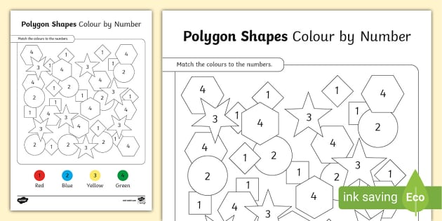 FREE! - Polygon Shapes Colour by Number (teacher made)