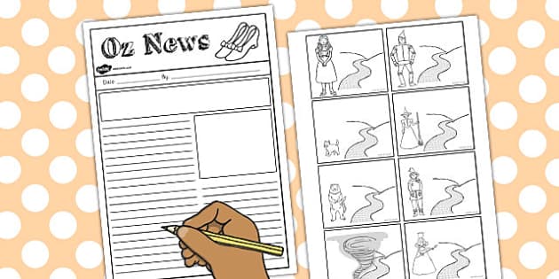 The Wizard of Oz Newspaper Writing Template (teacher made)