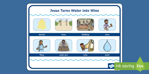 Jesus Turns Water into Wine Wordmat (teacher made) - Twinkl