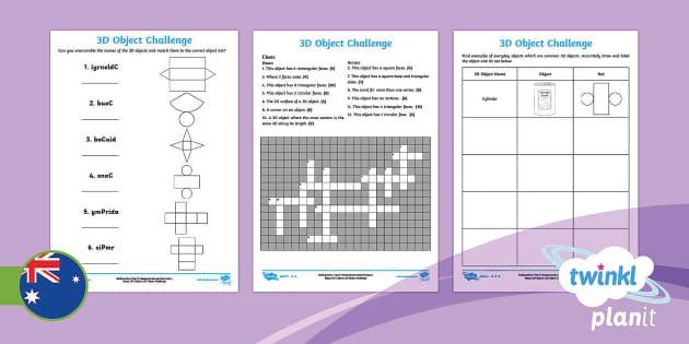 3D Shape challenge Home Learning Task Australia | Year 5