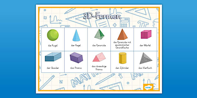 3D-Formen - Wortschatzsammlung