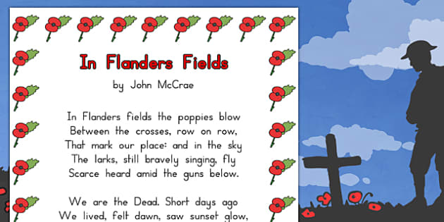 Remembrance Day Poem In Flanders Fields A4 - australia, remember