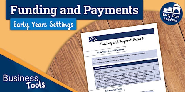 Funding and Payments Form for Early Years Settings