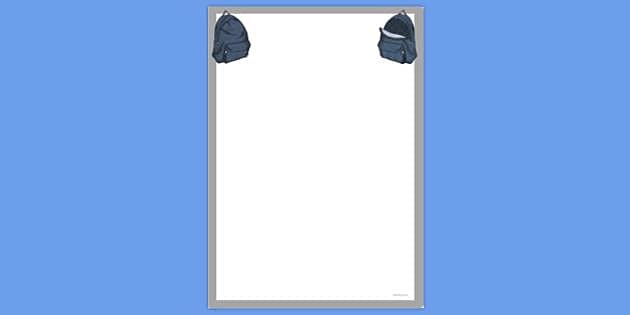 FREE! - Simple Blank Leather Backpack Page Border | Page Borders
