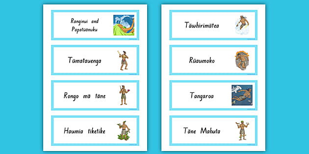 Māori Gods Word Cards (teacher made) - Twinkl