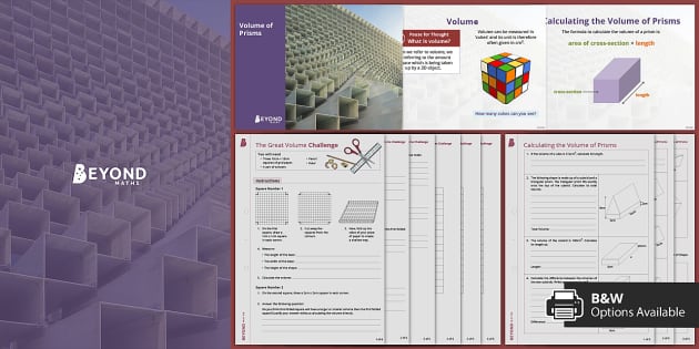 Volume of Prisms Lesson Pack (teacher made) - Twinkl