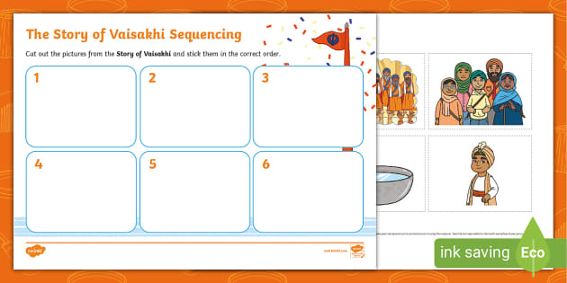 KS1 The Story of Vaisakhi Sequencing Activity - Twinkl