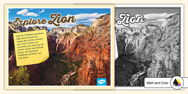 Explore Zion National Park Poster (teacher made) - Twinkl