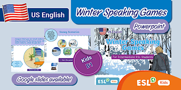Winter Speaking Games for Intermediate ESL Students {Kids}