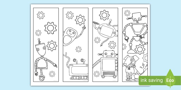 Robot Bookmarks Colouring | Mindfulness | Twinkl - Twinkl