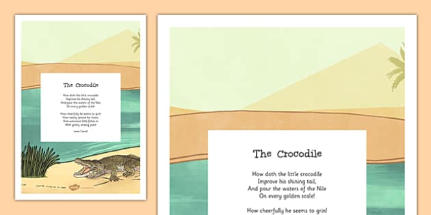 Lewis Carroll Poems | The Crocodile | Display Poster