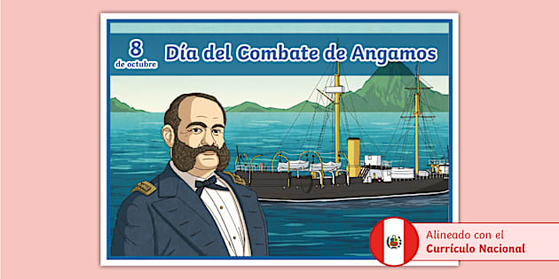 Afiche con dibujo del Combate de Angamos | Twinkl Perú