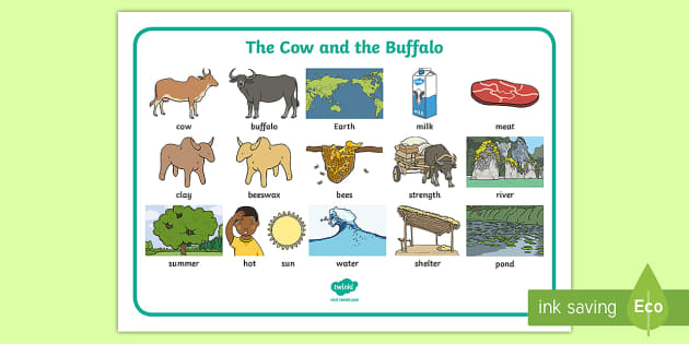 The Cow and the Buffalo Word Mat (teacher made) - Twinkl