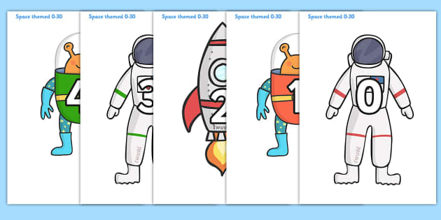 FREE! - Numbers 0-30 on Space Images - Space, Foundation Numeracy, Number