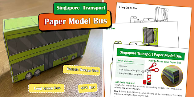 *Singapore Bus Paper Model Craft | Transport Activity