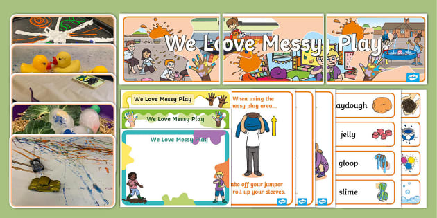 We Love Messy Play Display Pack | Twinkl (teacher made)