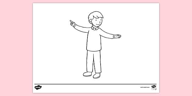 FREE! - Boy Pointing to Object Colouring Sheet | Colouring Sheets