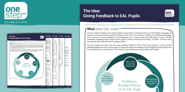 CPD: Feedback to EAL Pupils (teacher made)