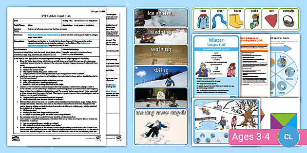 EYFS Winter Instructions Relay Game Adult Input Planning Pack