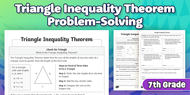 Seventh Grade Triangle Inequality Theorem Problem-Solving Worksheet