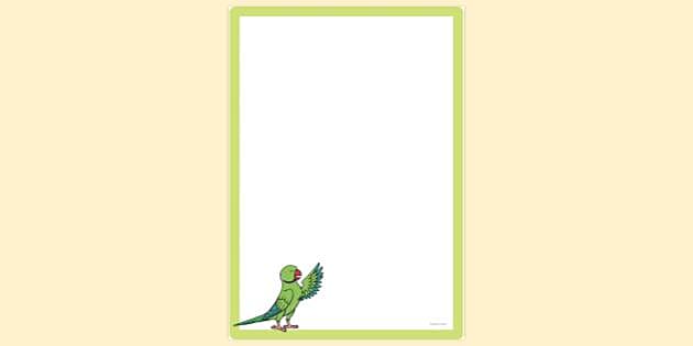 Simple Blank Parrot Talking Page Border | Twinkl - Twinkl
