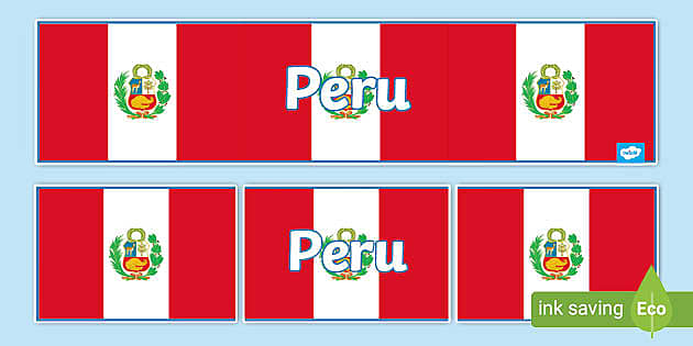 Display banner for Peru using the Peruvian flag - Twinkl