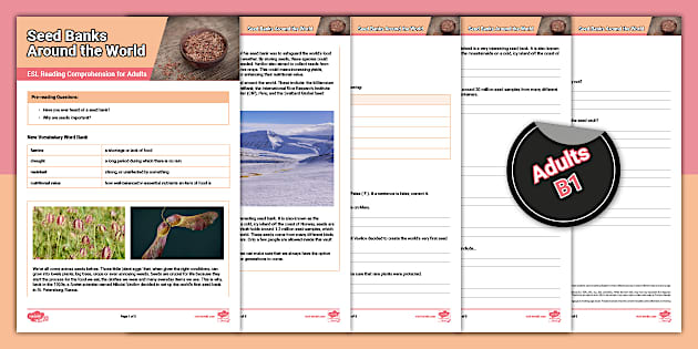 Seed Banks Around the World Reading Comprehension [Adults, A1-A2]